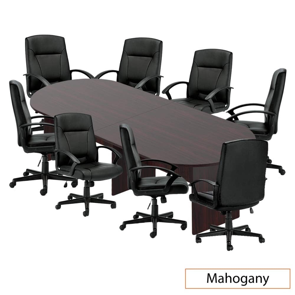 GOF 10 Ft. Mahogany Conference Table with 8 Ergonomic Executive Chairs ...