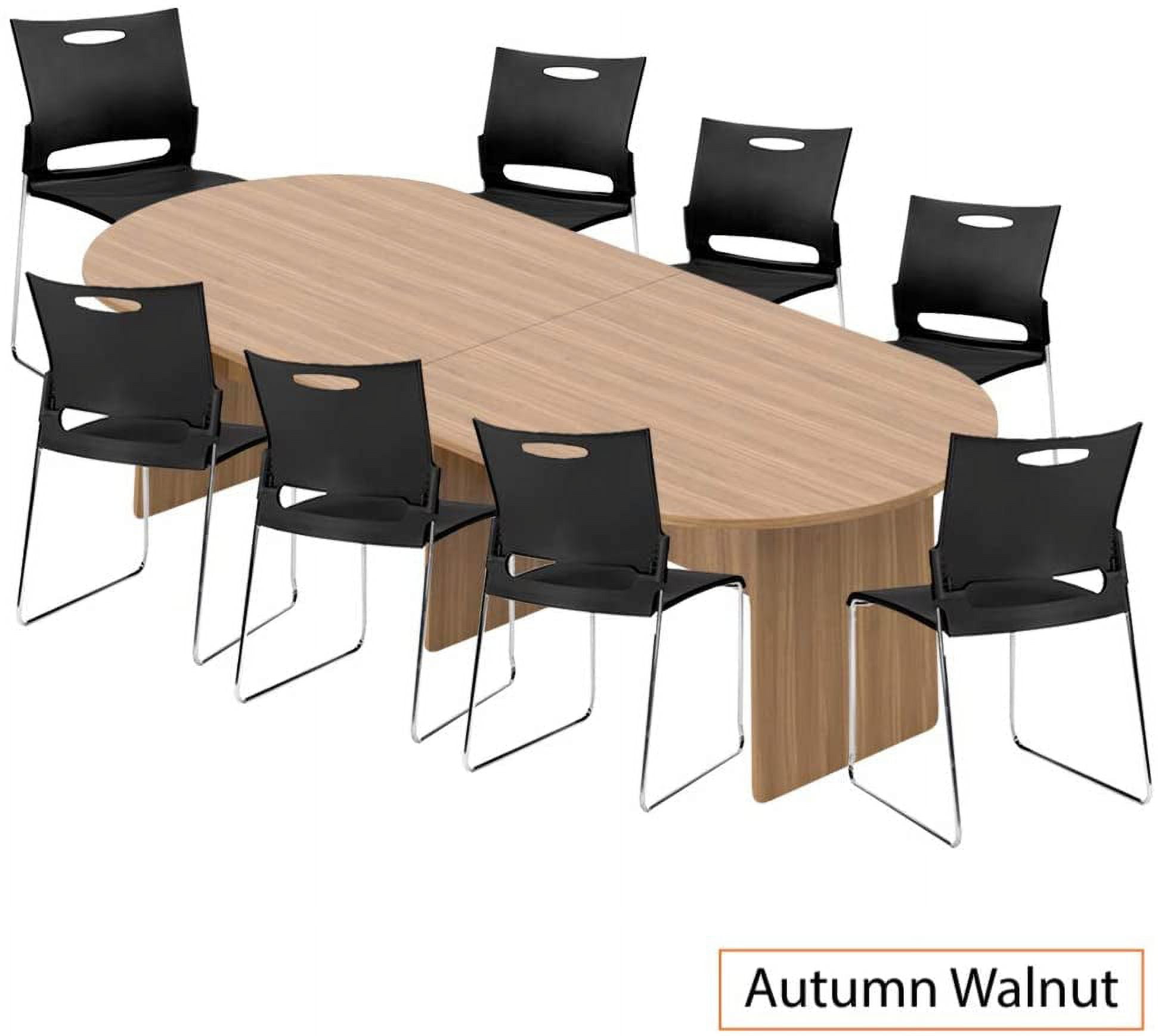 GOF 10FT Conference Table Set with Chairs (G11310B) - Walnut - Walmart.com