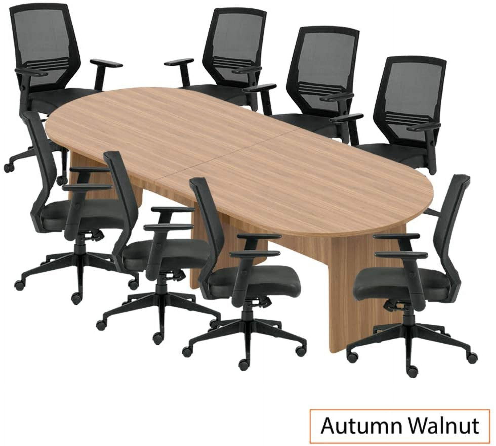 GOF 10FT Conference Table Set with Chairs (G12112B) - Walnut - Walmart.com