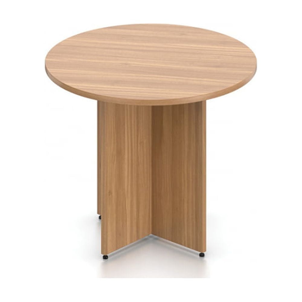 GOF 36-inch Walnut Round Table with High-Quality Laminate - Modern ...