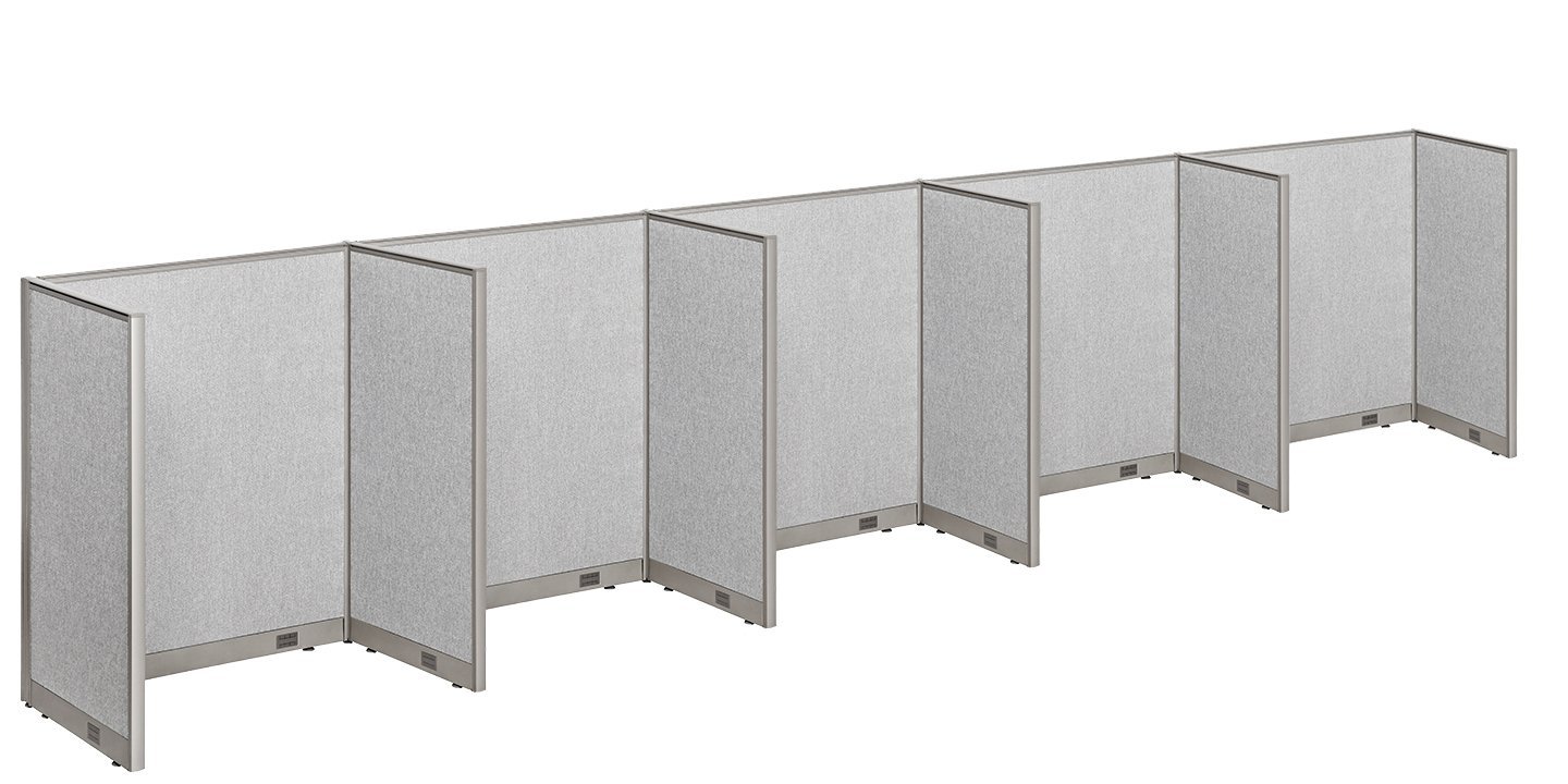GOF 5P Office Cubicle (30”D x 240”W x 60”H) Freestanding Privacy ...