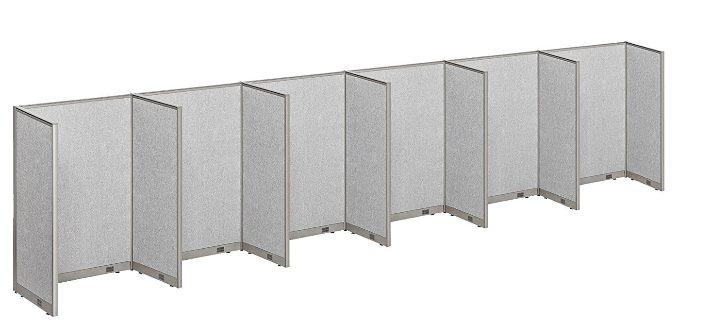 GOF 6 Stations Office Cubicle (30”D x 288”W x 72”H) Freestanding ...