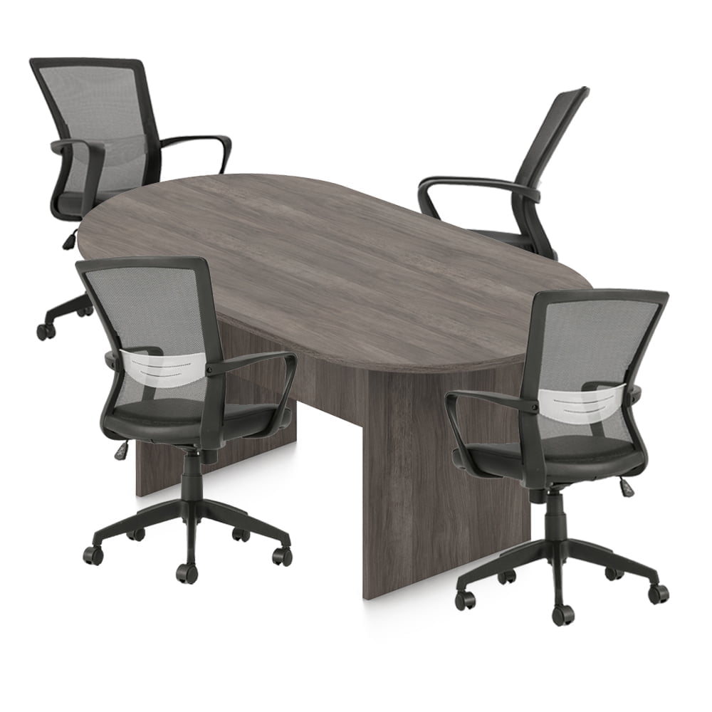 GOF 6 ft. Artisan Gray Conference Table with 4 Ergonomic Chairs(G10705B ...