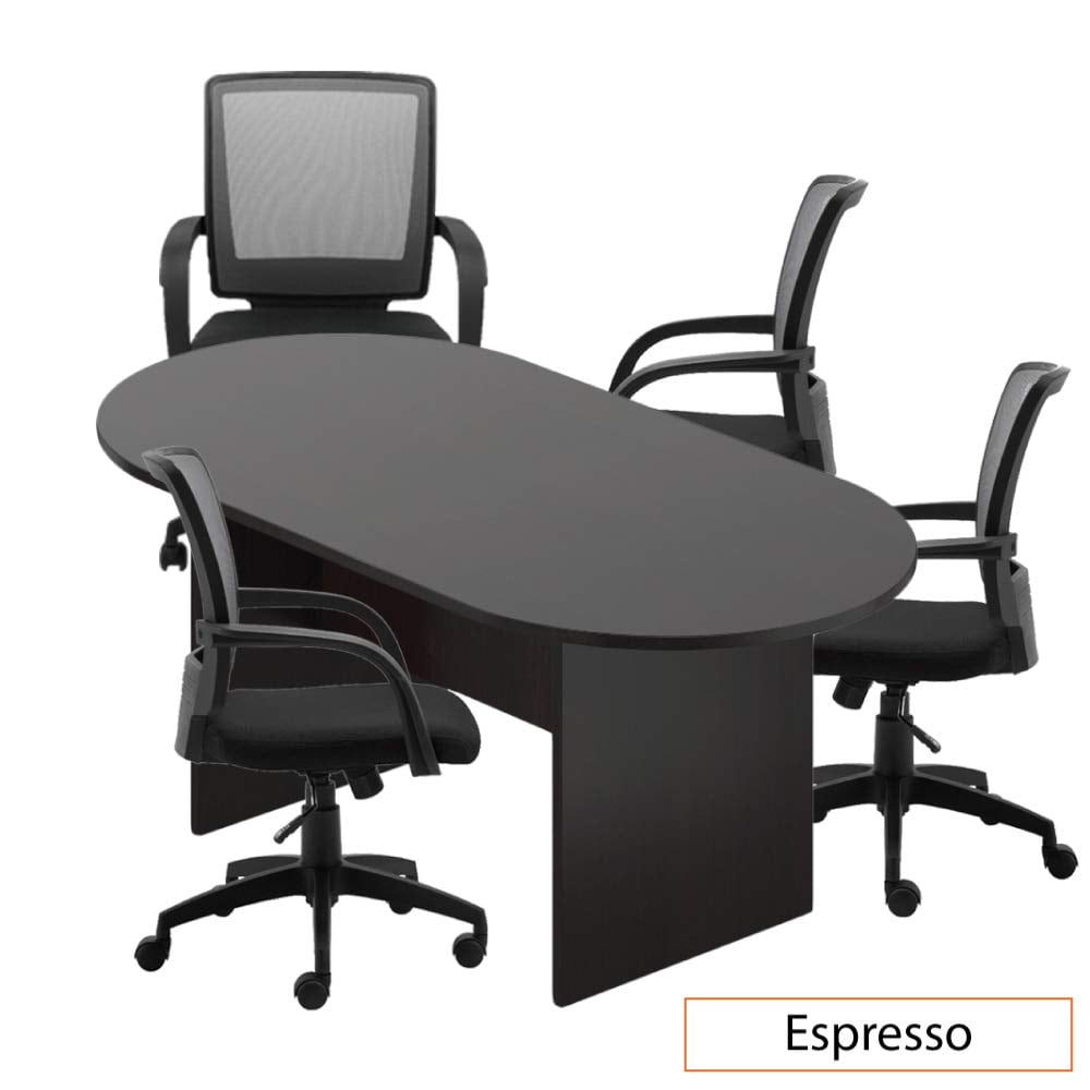 GOF 6 ft. Espresso Conference Table with 4 Ergonomic Chairs (G10900B ...