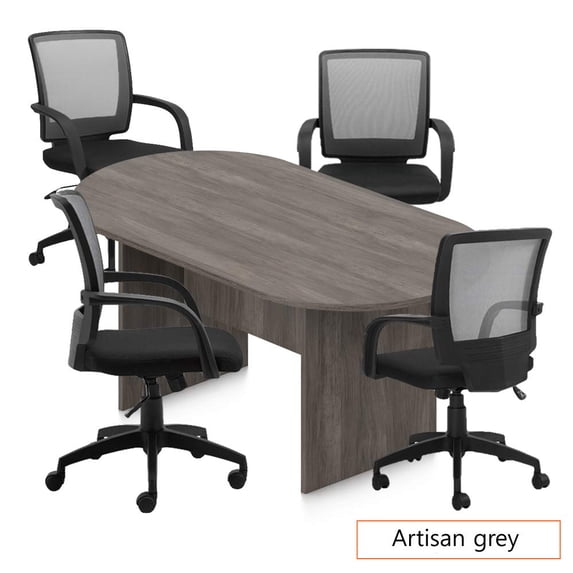 GOF 6 ft. Gray Conference Table with 4 Ergonomic Chairs (G10900B ...