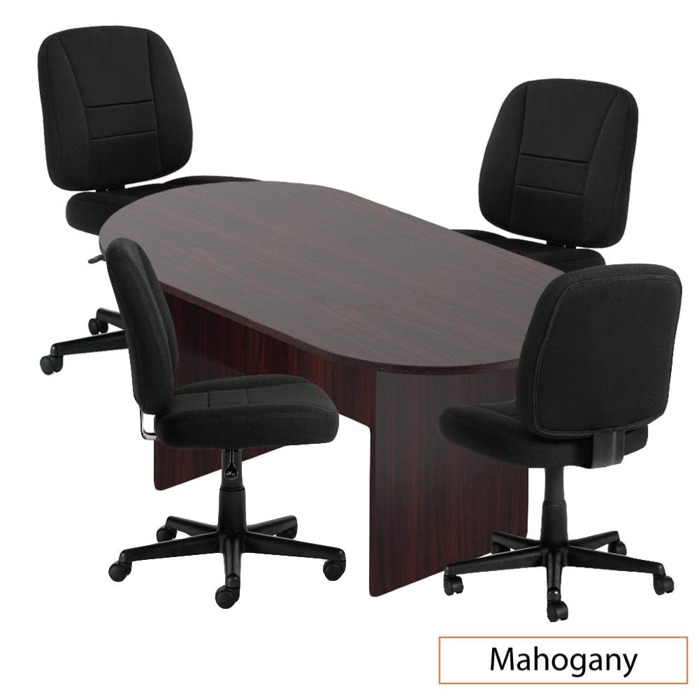 GOF 6 ft. Mahogany Conference Table with 4 Air Mesh Task Chairs ...