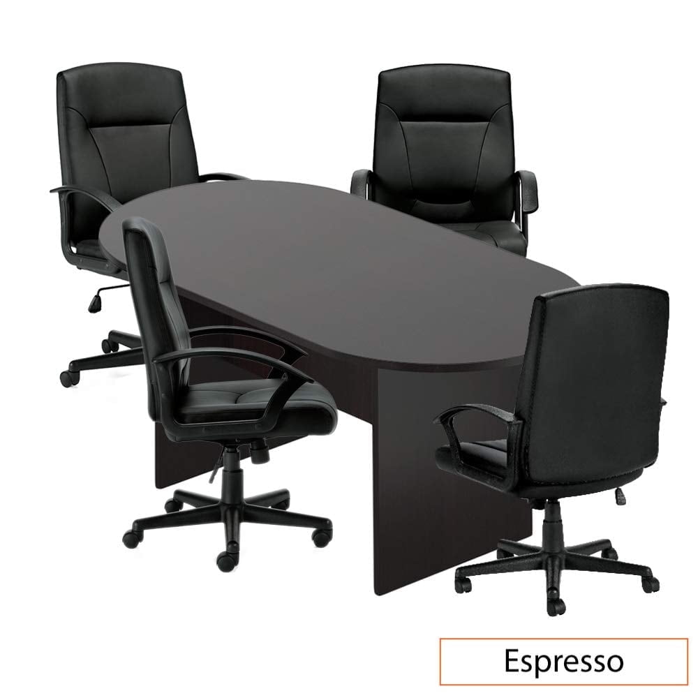 GOF 6 Ft. Espresso Conference Table with 4 Ergonomic Executive Chairs ...