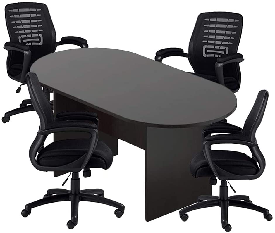 GOF 6FT Conference Table Set with Chairs (G11750B) - Espresso - Walmart.com
