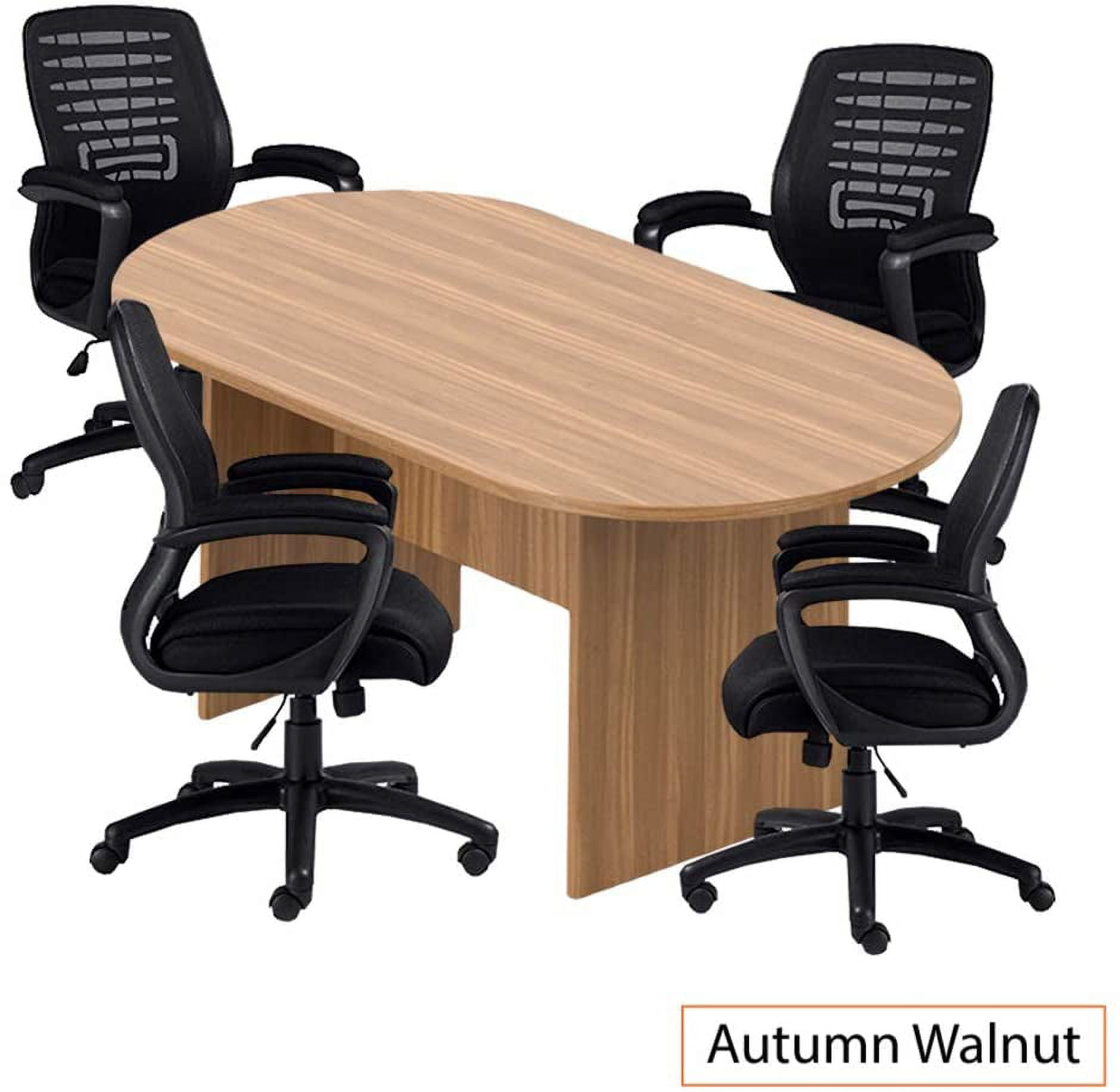 GOF 6FT Conference Table Set with Chairs (G11750B) - Walnut - Walmart.com