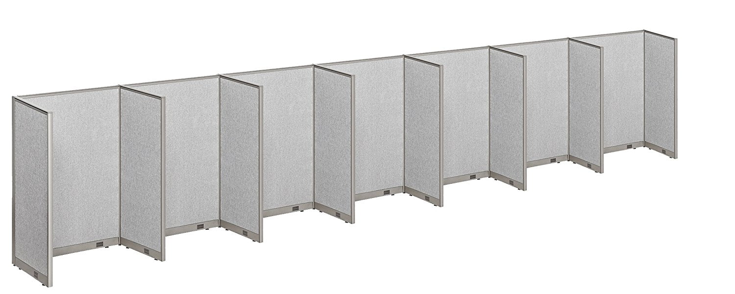 GOF 7 Stations Office Cubicle (30”D x 336”W x 72”H) Freestanding ...
