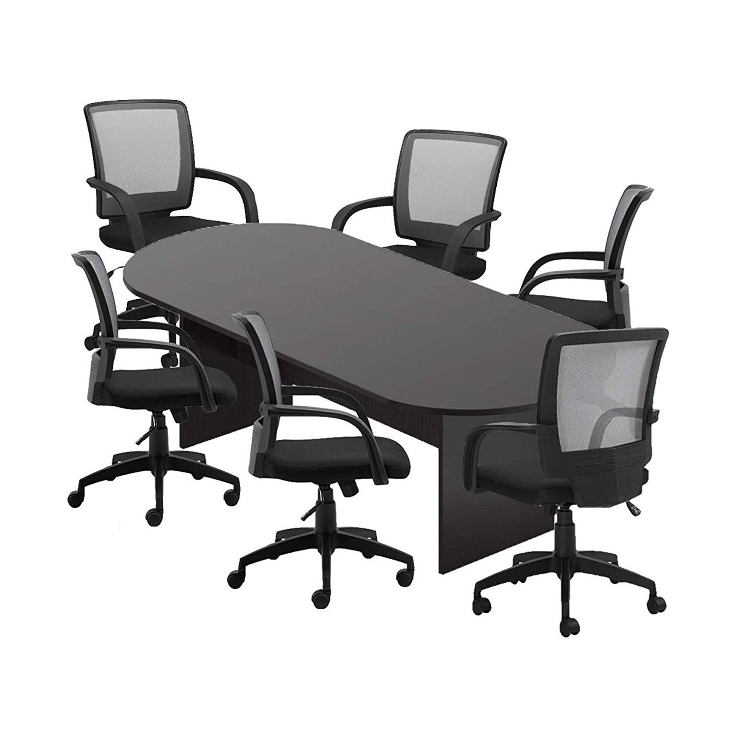 GOF 8FT Conference Table 7 piece Chair Set - Espresso - Walmart.com