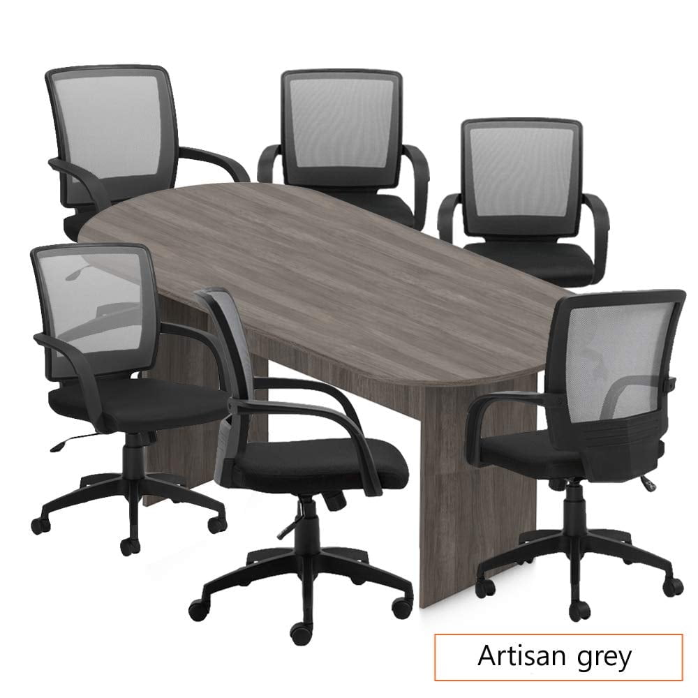 GOF 8 ft. Gray Conference Table with 6 Ergonomic Chairs (G10900B ...