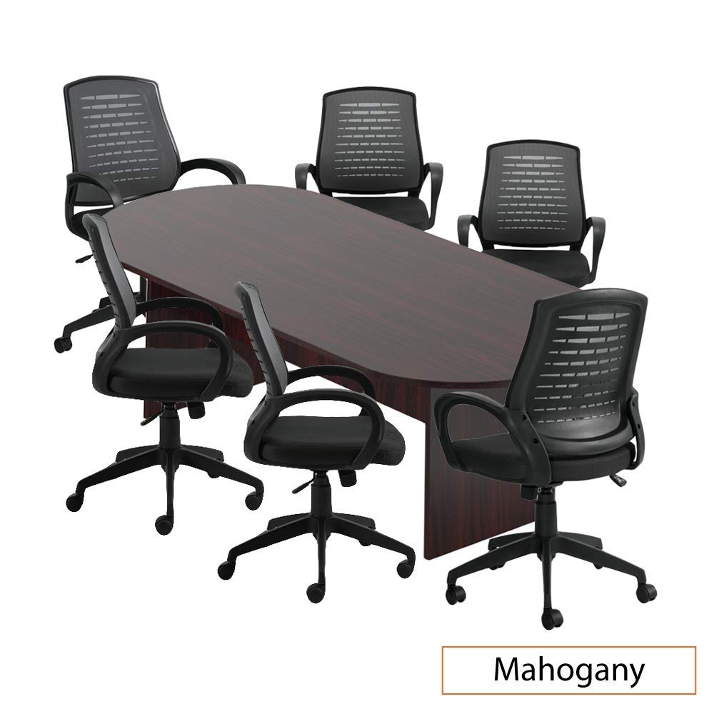 GOF 8FT Conference Table Set with Chairs (G11920B) - Mahogany - Walmart.com