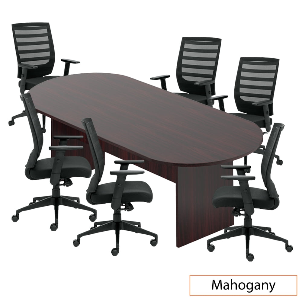 GOF 8FT Conference Table Set with Chairs (G11920B) - Mahogany - Walmart.com
