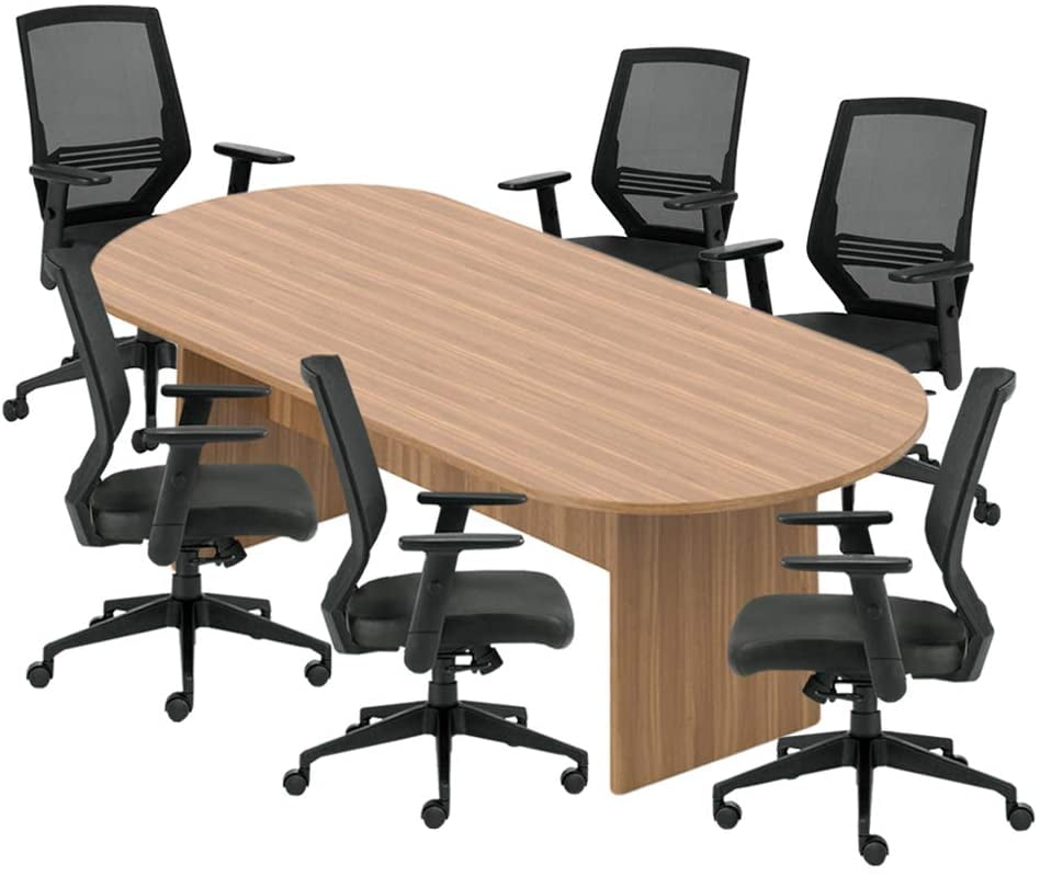 GOF 8FT Conference Table Set with Chairs (G12112B) - Walnut - Walmart.com