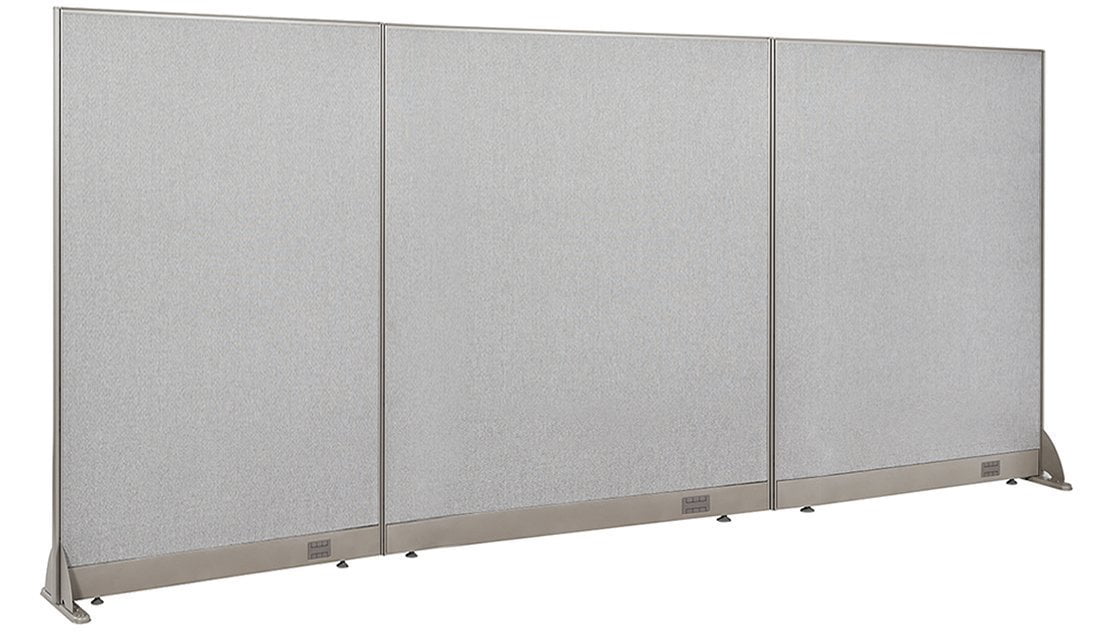 GOF Freestanding Office Partition-Straight Run w/ Safety Legs (120"W x ...