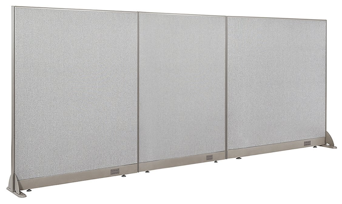 GOF Freestanding Office Partition-Straight Run w/ Safety Legs (132"W x ...