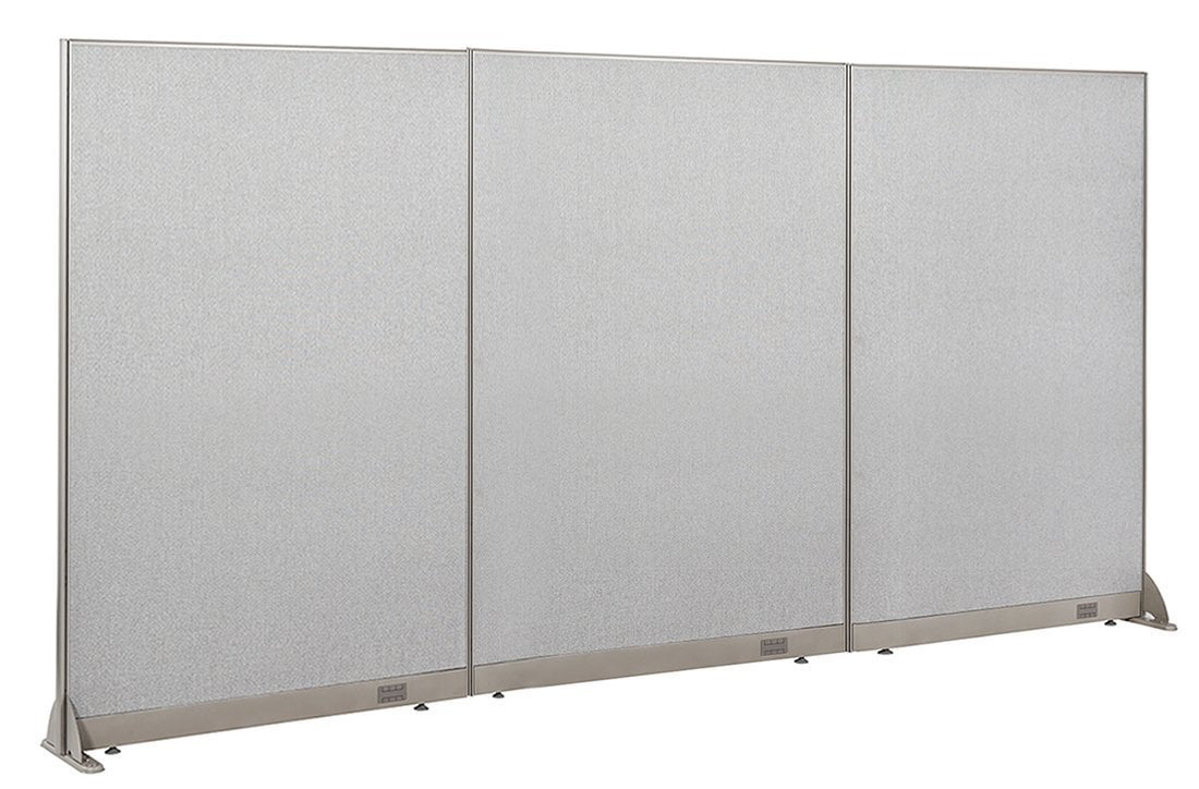 GOF Freestanding Office Partition-Straight Run w/ Safety Legs (144"W x ...