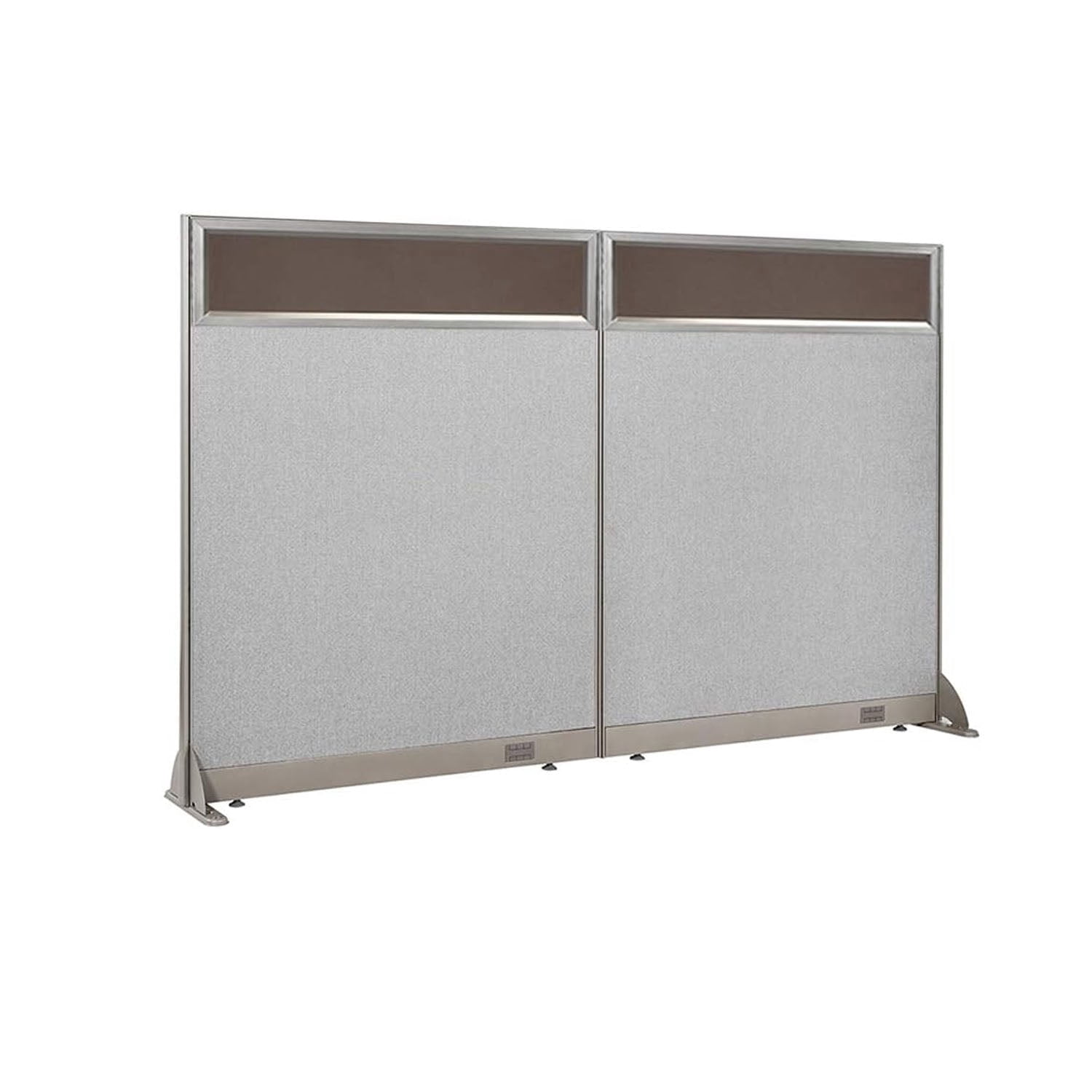 GOF Freestanding Partition (96"W x 48"H) Straight Run Partial Glass ...