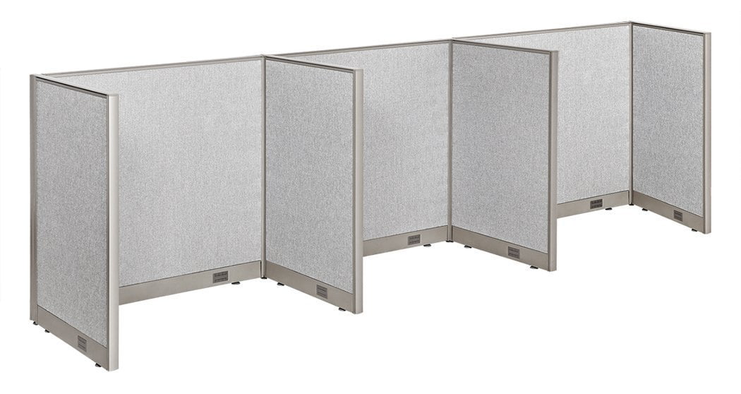 GOF 3P Office Cubicle (30”D x 144”W x 48”H) Freestanding Privacy ...