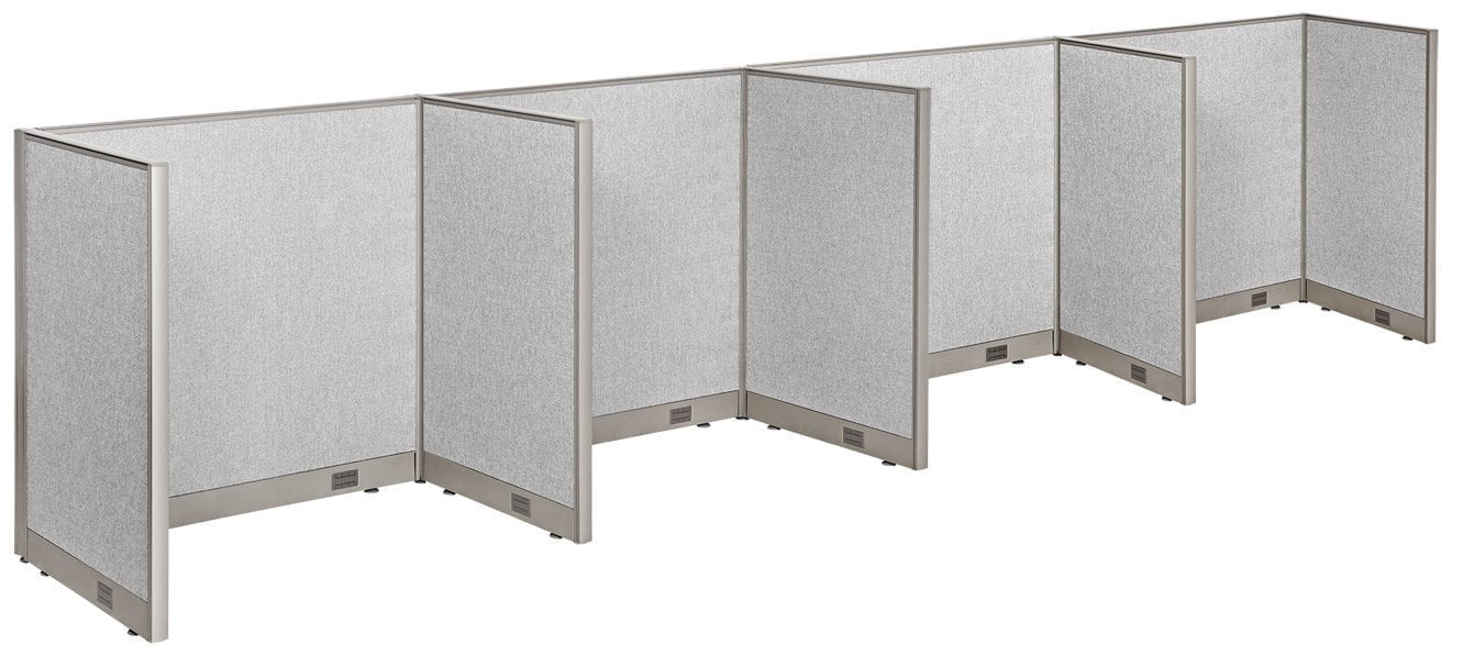 GOF 4P Office Cubicle (30”D x 192”W x 48”H) Freestanding Privacy ...