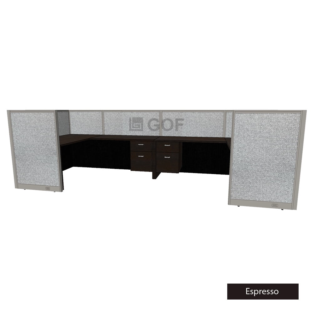 GOF Office Furniture - 2 Person Workstation, Cubicle with Desk ...