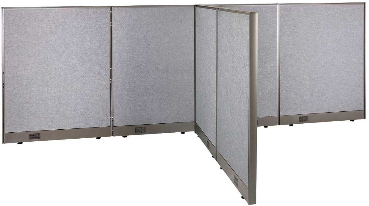 GOF T-shaped Freestanding Partition (60”D x 132”W x 48”H) Office Room ...