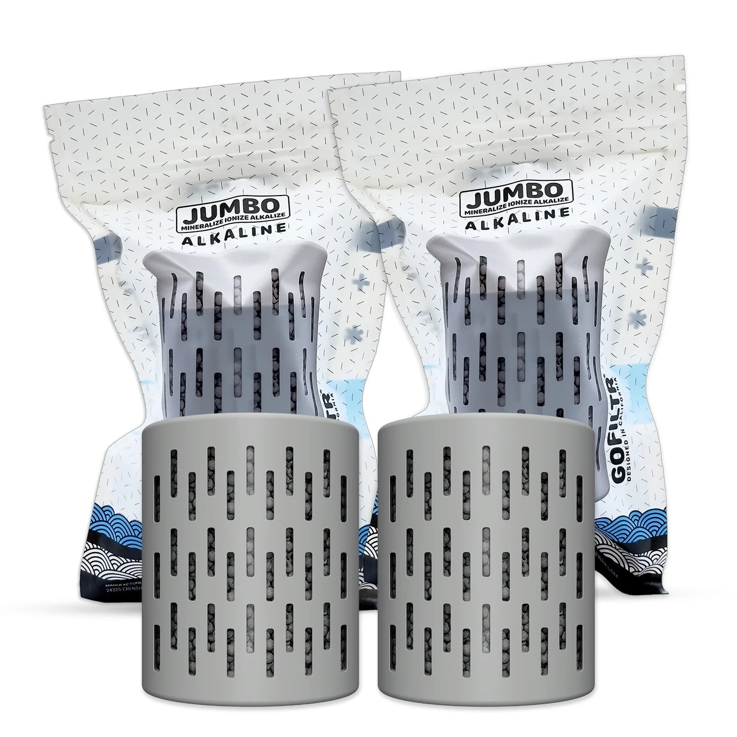 GOFILTR Jumbo Alkaline Water Infuser (2 Pack) - 9.5 pH + Electrolytes ...