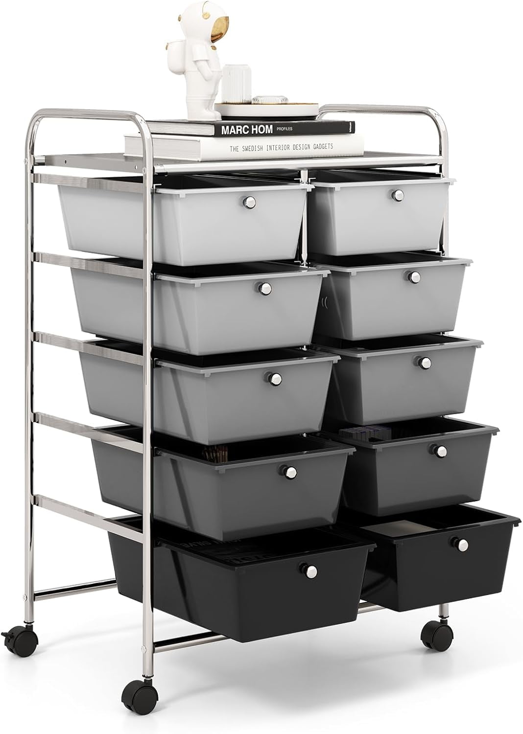 GOFLAME 10-Drawer Rolling Storage Cart, Art Craft Storage Organizer on ...