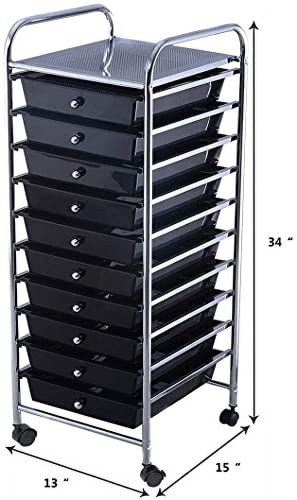 GOFLAME 10-Drawer Rolling Storage Drawer Cart, Utility Cart with ...