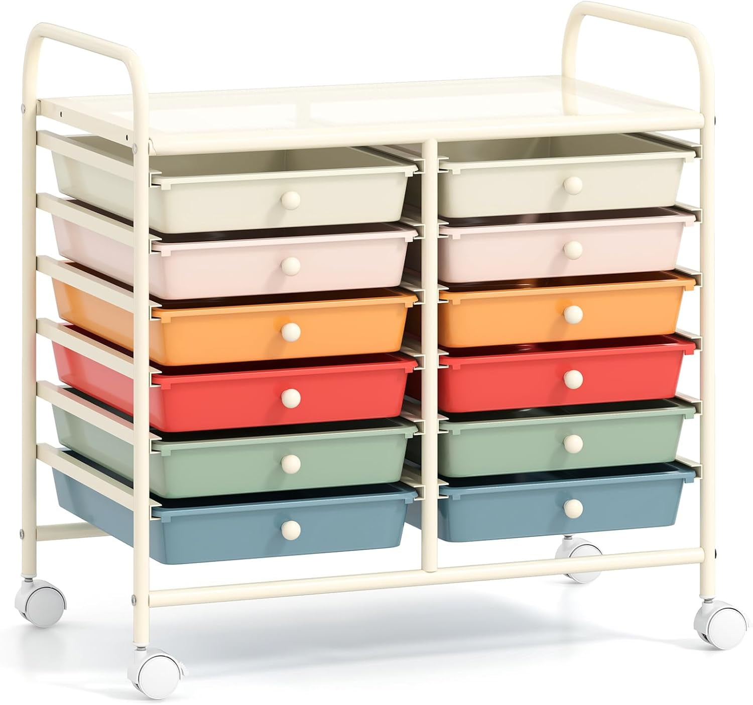 GOFLAME 12-Drawer Rolling Storage Cart, Multifunctional Art Craft ...