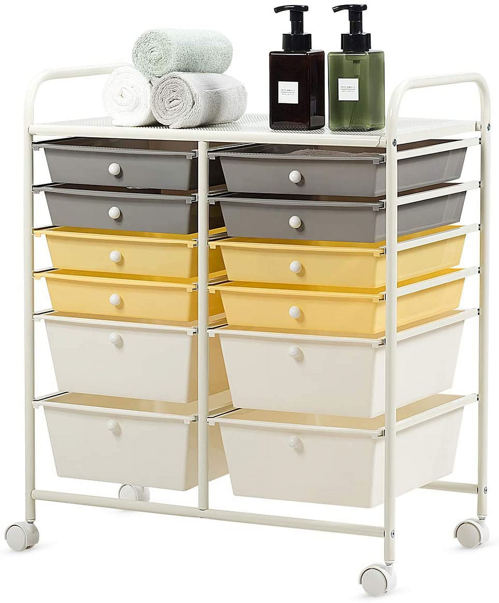 GOFLAME 12-Drawer Rolling Storage Cart, Multipurpose Organizer Cart ...