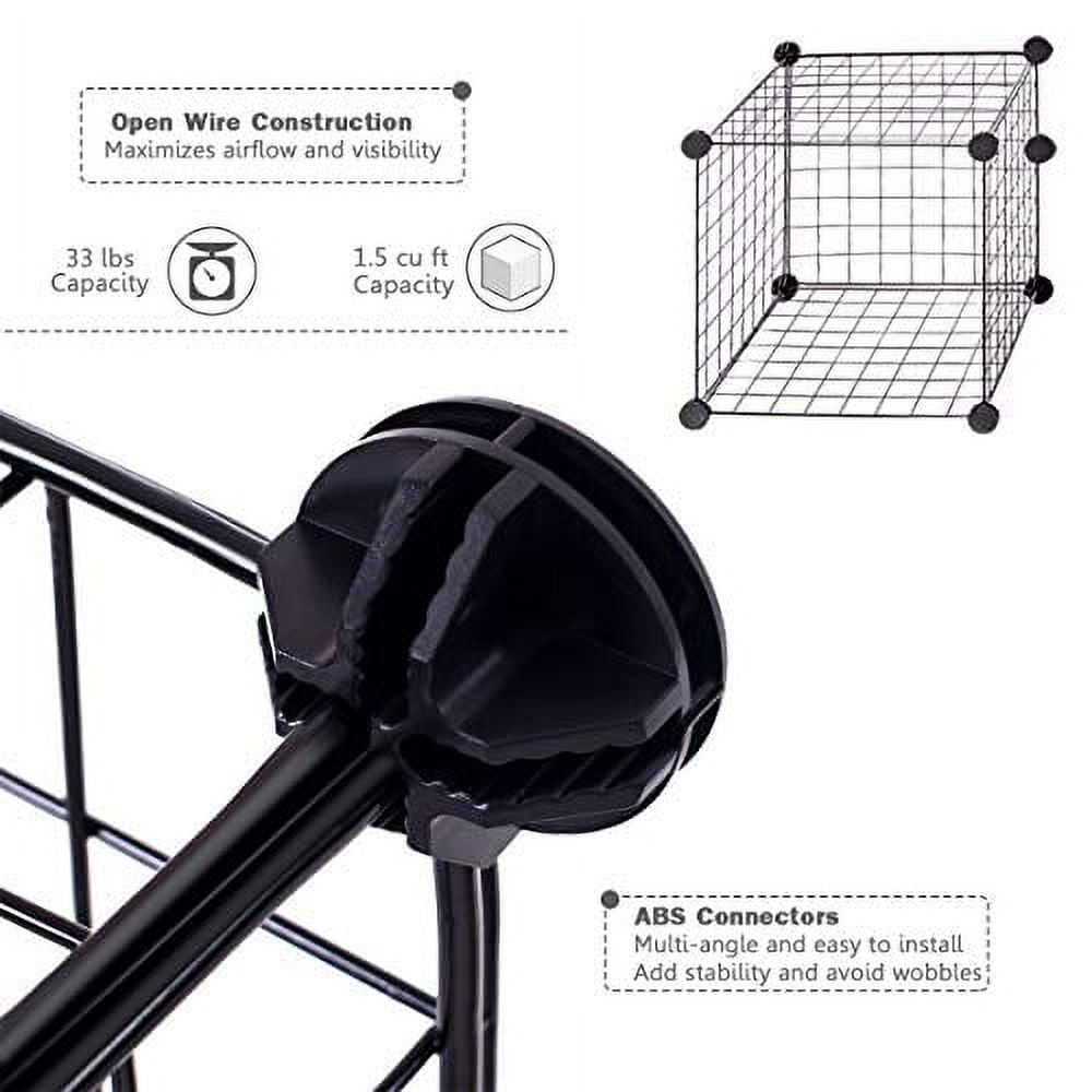 GOFLAME 12 Wire Cubes Metal Freestanding Portable Modular DIY Bookcase ...