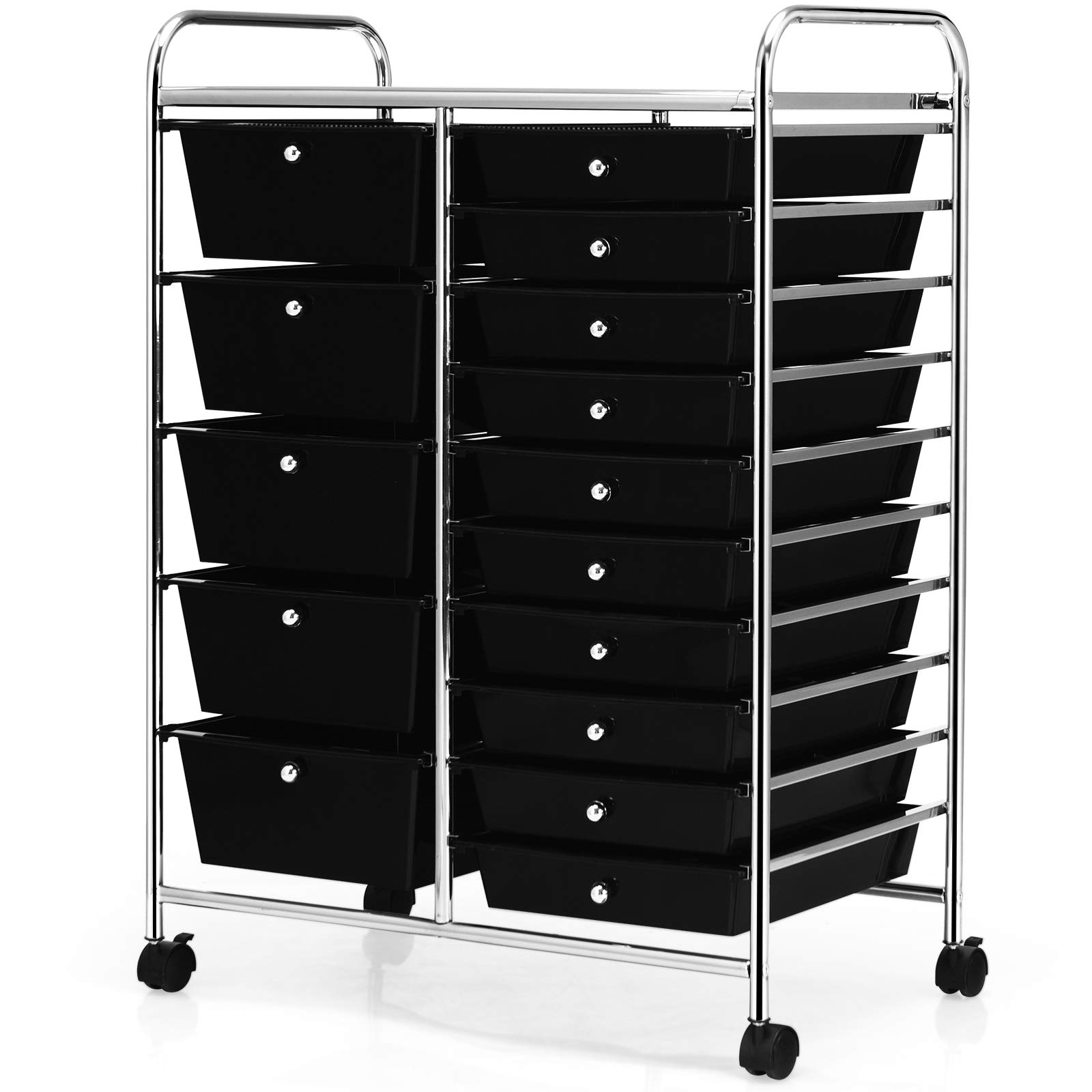 GOFLAME 15-Drawer Rolling Storage Cart, Multipurpose Movable Organizer ...