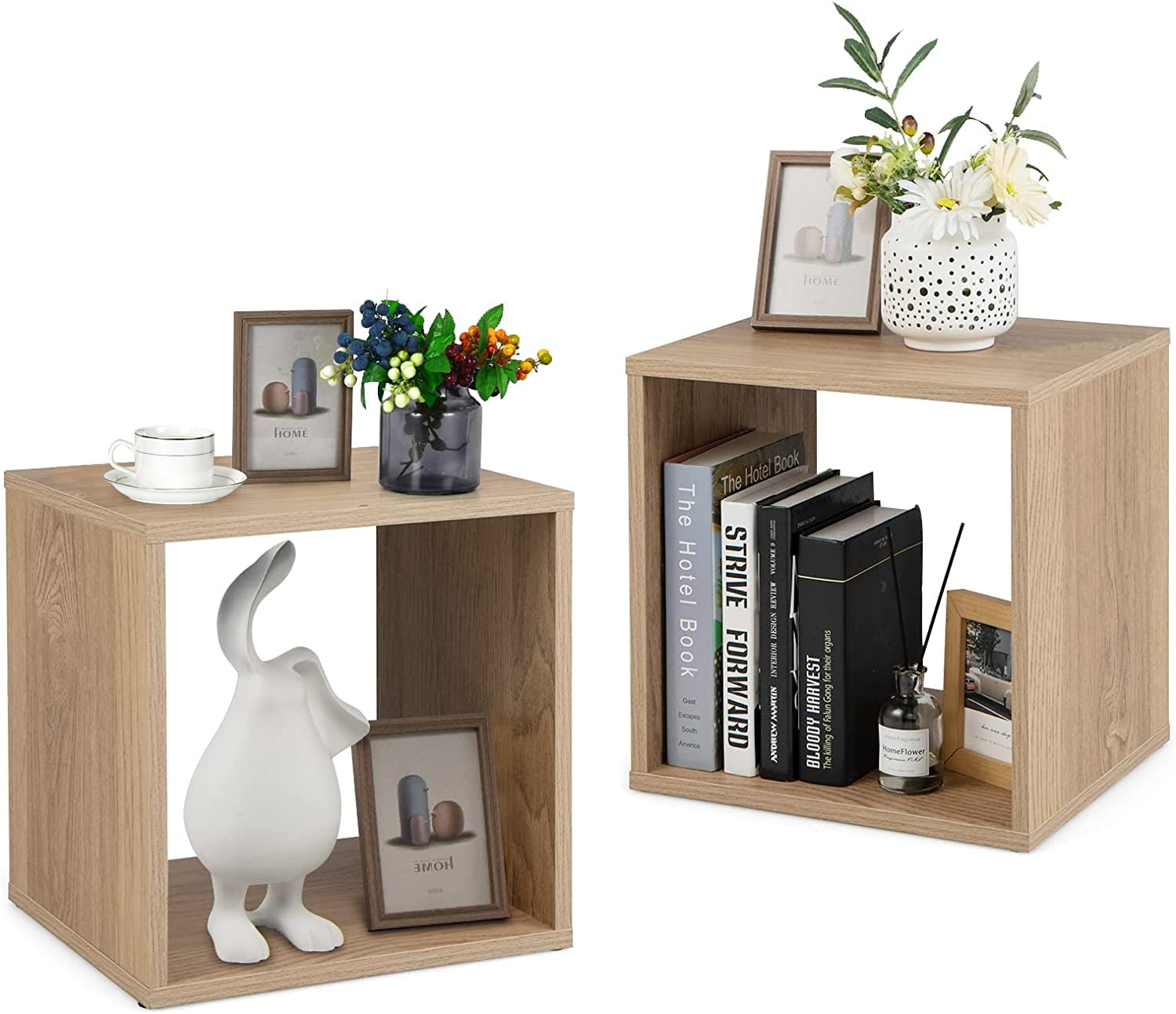 GOFLAME 2 Pieces Decorative Cube Storage Organizers, Stackable Open ...