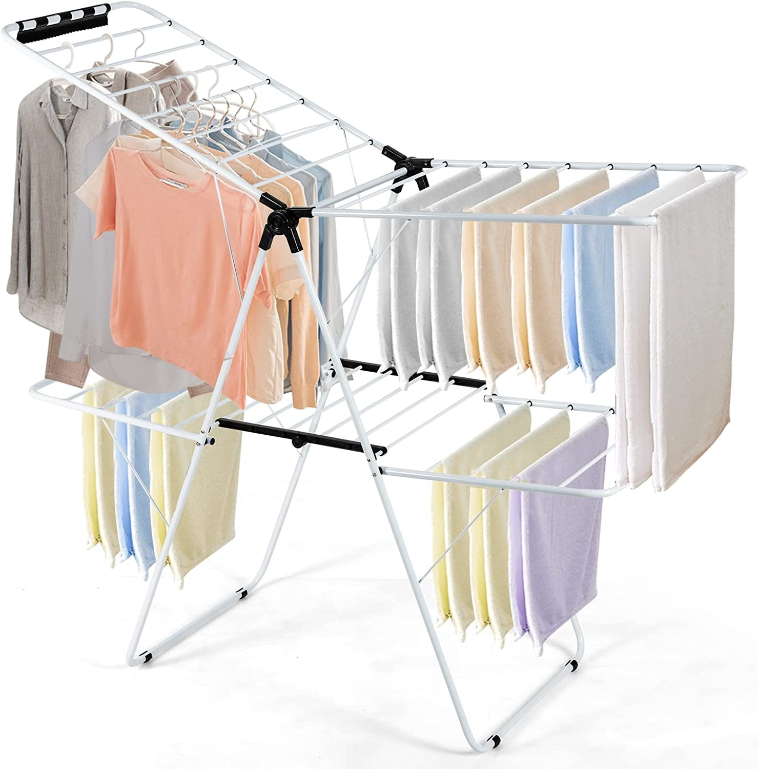 GOFLAME 2-Tier Clothes Drying Rack, Folding Laundry Dry Rack with ...