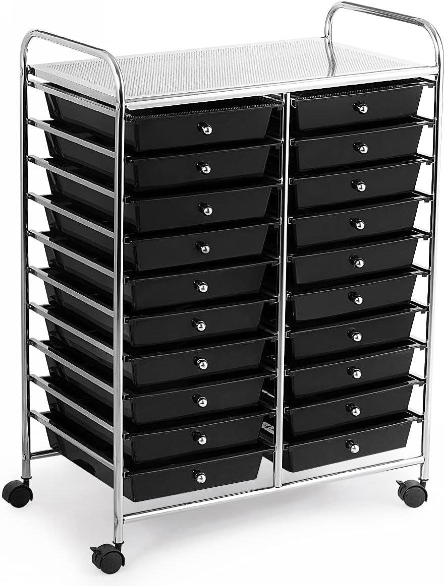 QRKD 20-Drawer Rolling Storage Cart, Multifunctional Art Craft ...
