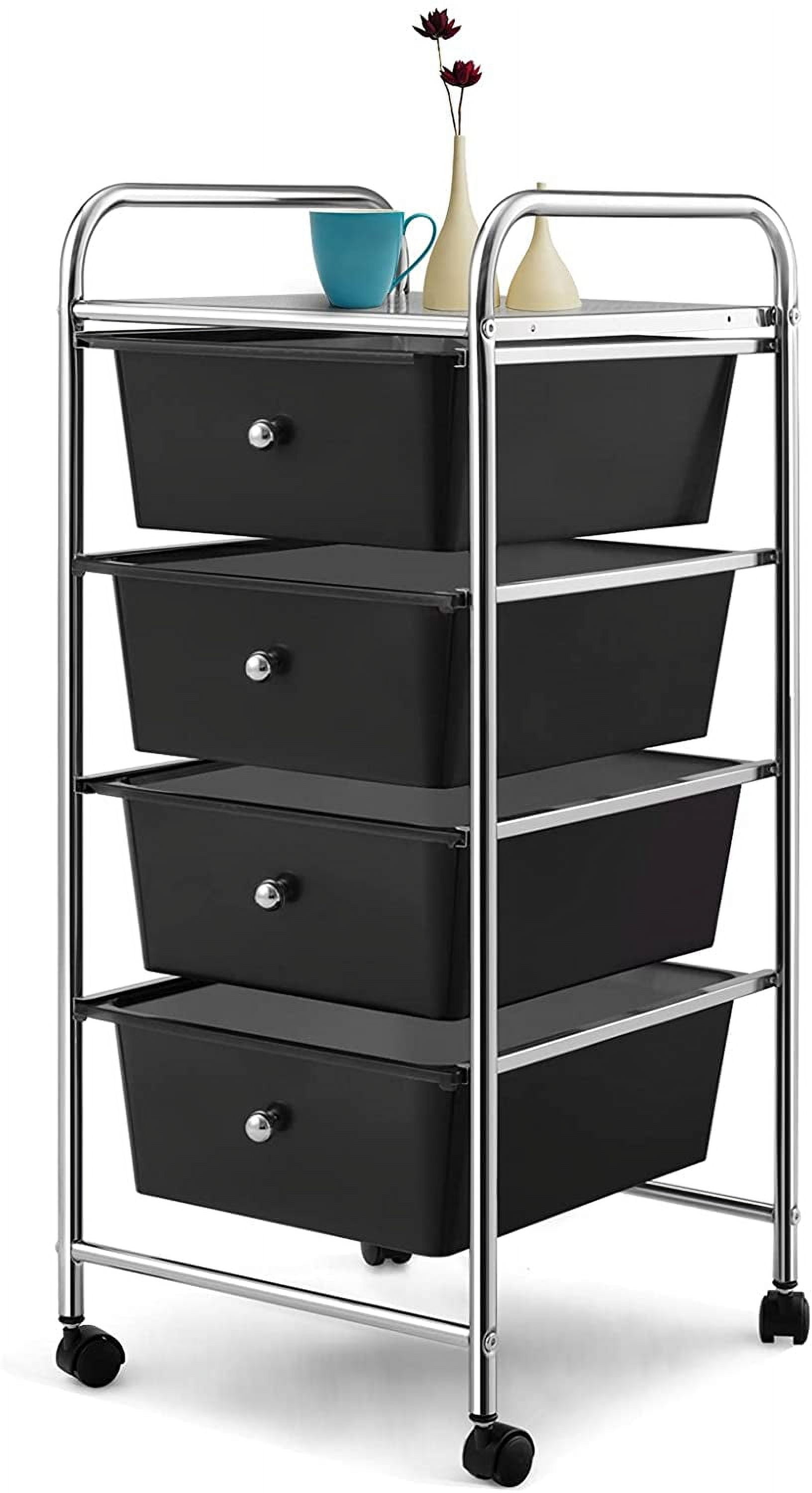GOFLAME 3-Drawer Storage Cart, Rolling Storage Drawer Organizer with ...