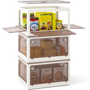 Broview 90Gal Stackable Storage Bins with 3x Lids, Front and Side Open ...