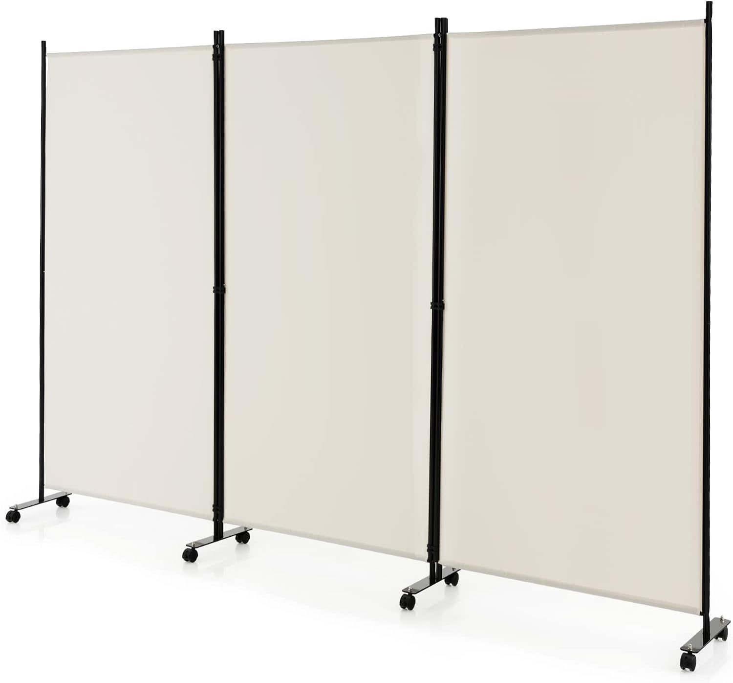 GOFLAME 3 Panel Folding Room Divider, 6FT Rolling Privacy Screen with ...