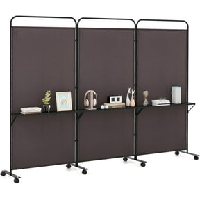 Costway 6-Panel Folding Indoor Home Temporary Partition, Rolling ...