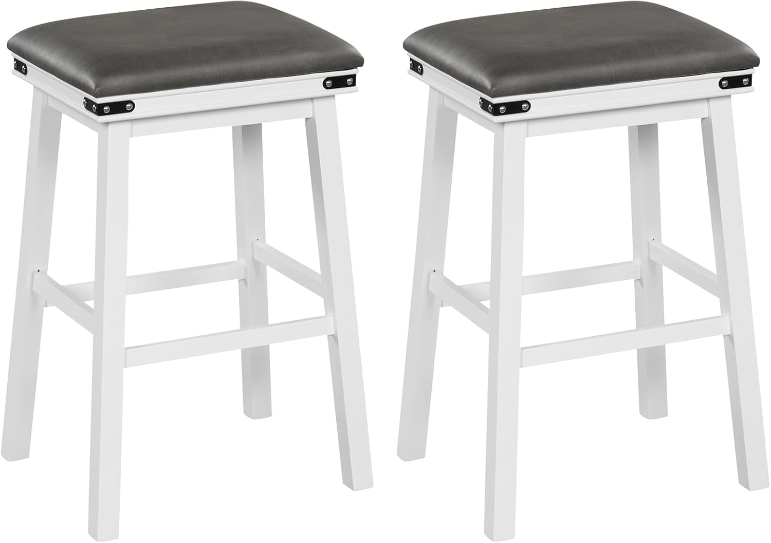 GOFLAME 30” Bar Stools Set of 2, Padded Barstools with Rubber Wood ...