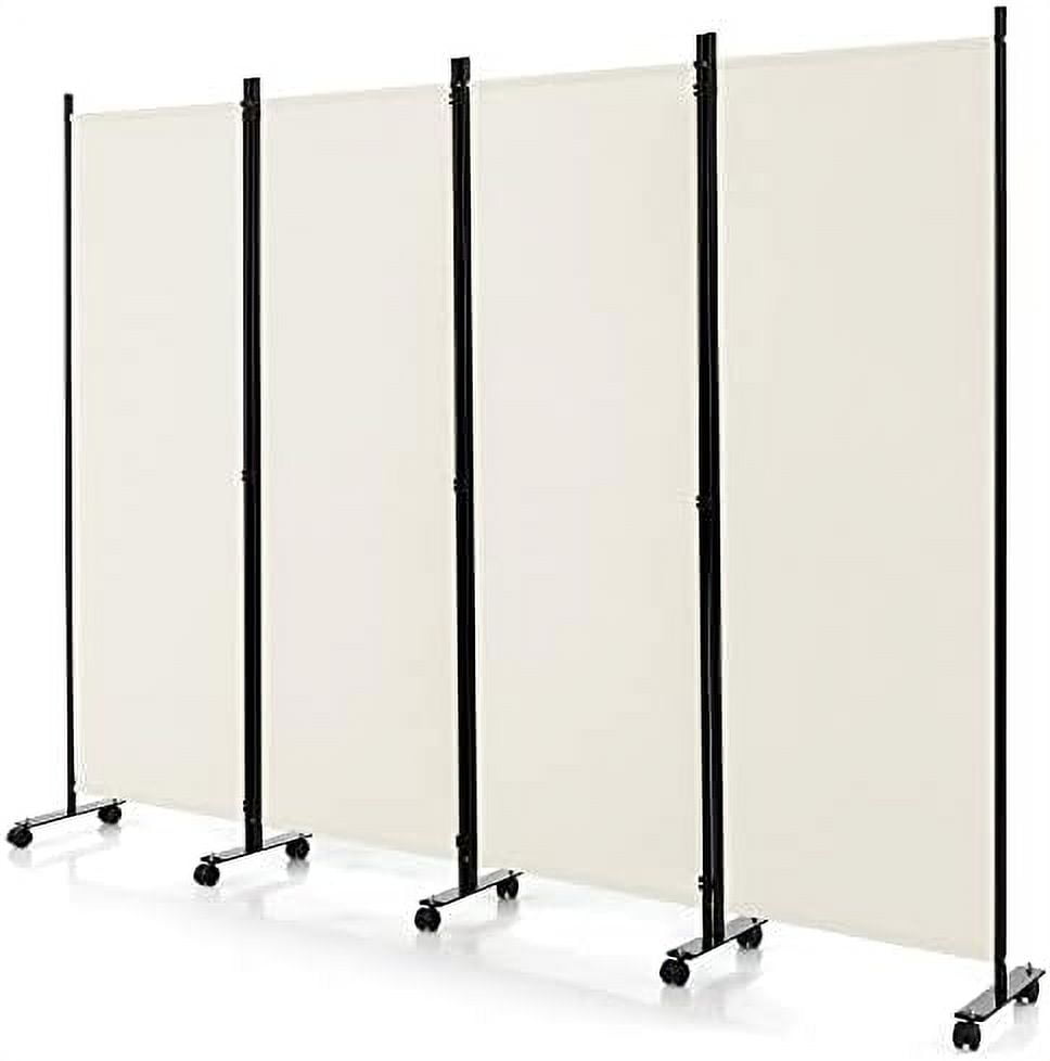 GOFLAME 4 Panel Folding Room Divider, 6FT Rolling Privacy Screen with ...