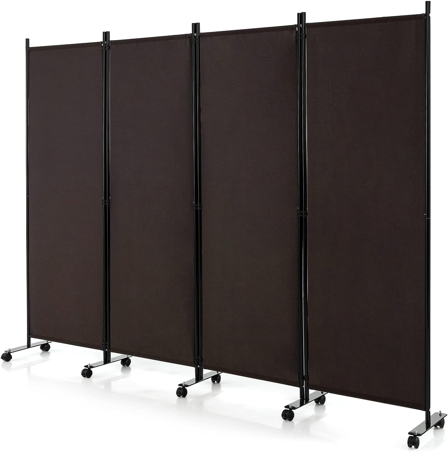 GOFLAME 4 Panel Folding Room Divider, 6FT Rolling Privacy Screen with ...