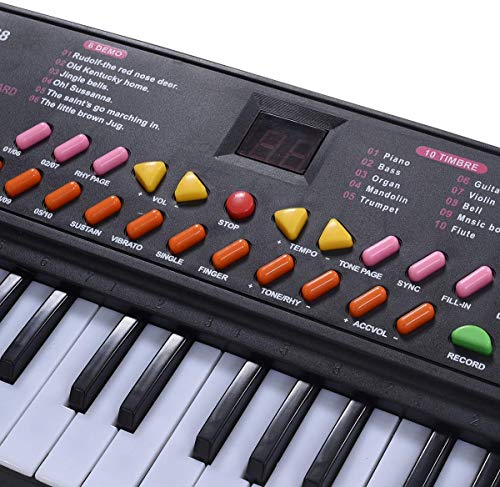 GOFLAME 54-Key Electronic Keyboard Piano with LED Digital Display ...