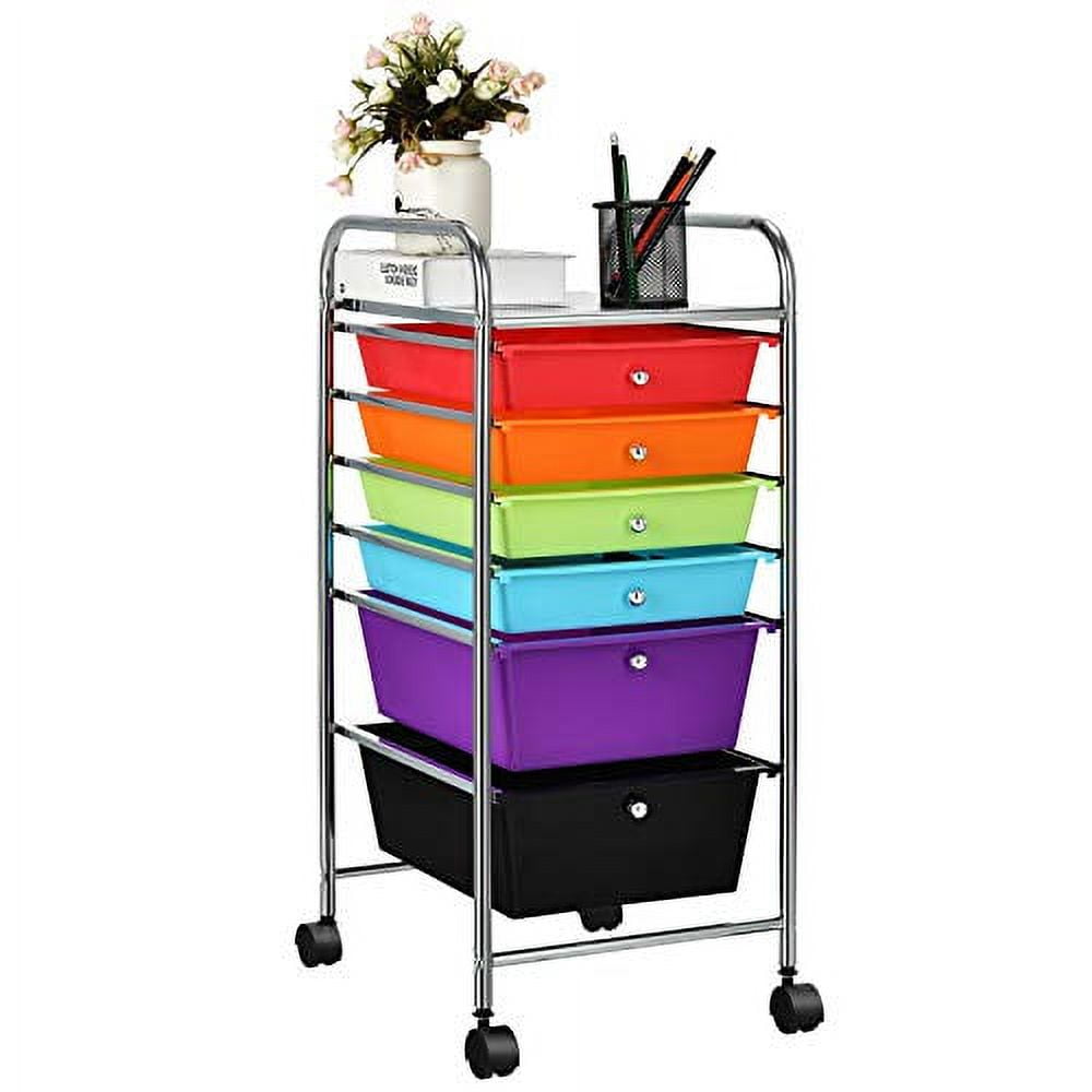 GOFLAME 6-Drawer Rolling Storage Cart, Multifunctional Art Craft ...