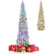 SHareconn 6ft Premium Prelit Artificial Hinged Slim Pencil Christmas ...