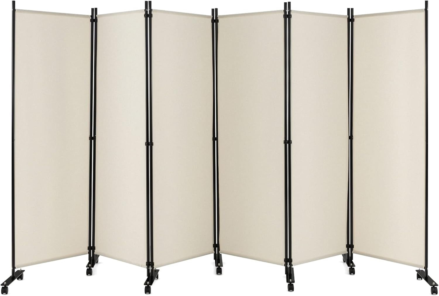 GOFLAME 6 Panel Folding Room Divider, 6FT Rolling Privacy Screen with ...