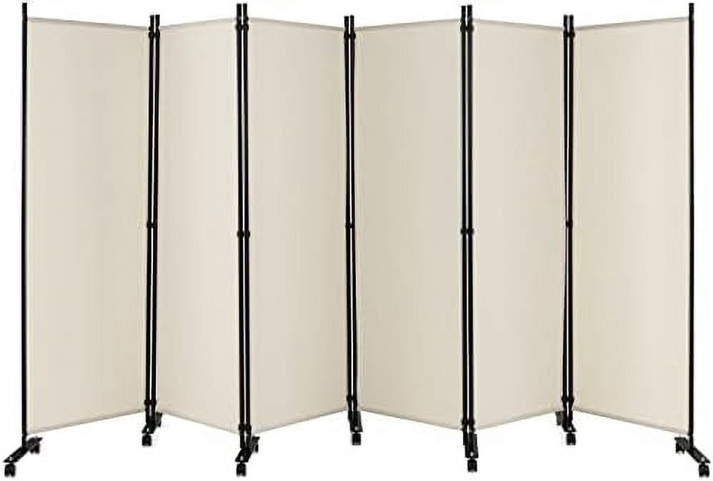 GOFLAME 6 Panel Folding Room Divider, 6FT Rolling Privacy Screen with ...