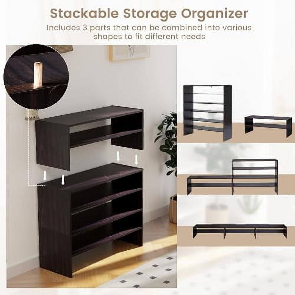 GOFLAME 6-Tier Shoe Rack, Stackable Shoe Storage Organizer ...